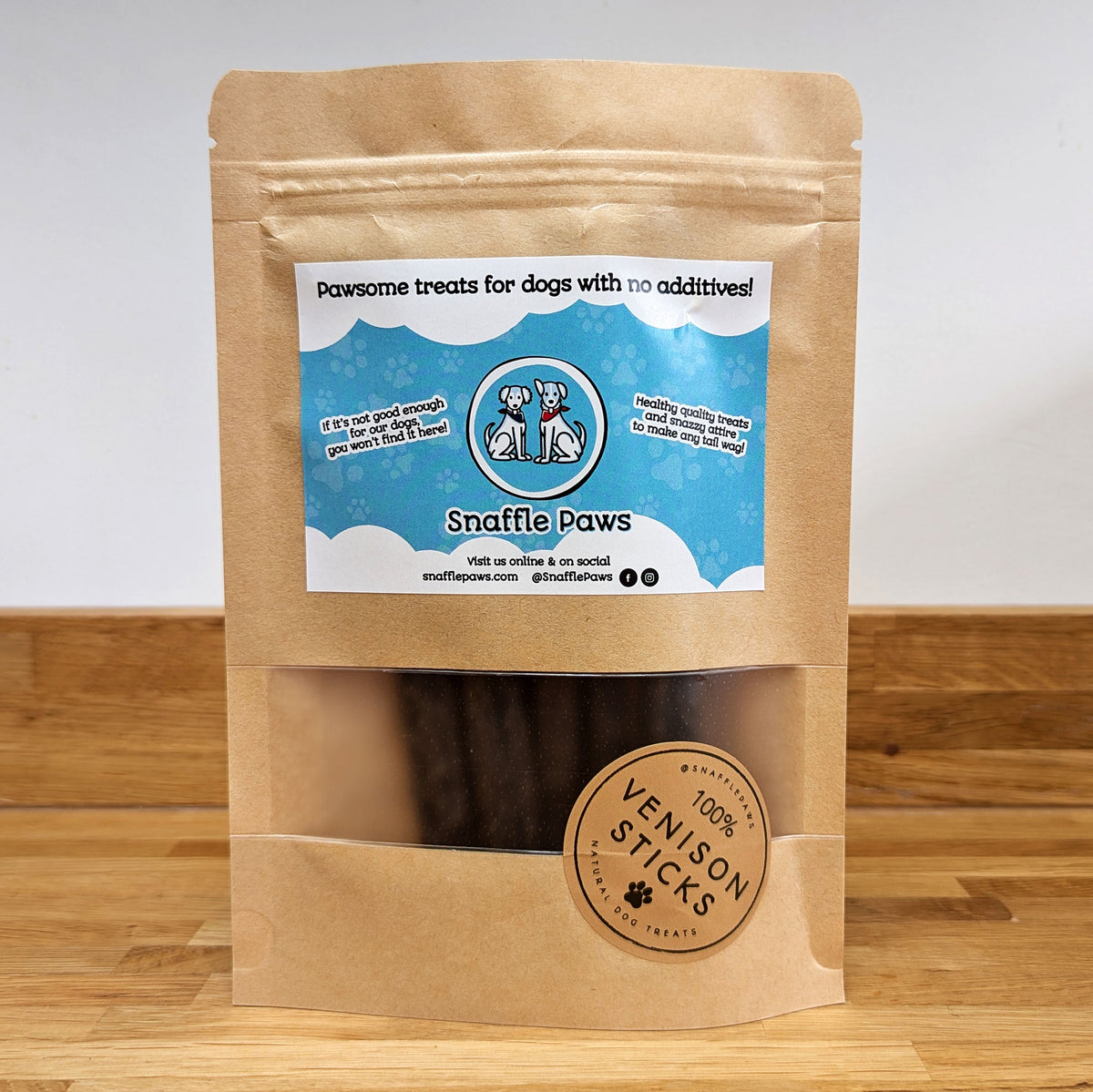 Snaffle Paws 100% Venison Sticks – Pack of 5 | Natural Dog Treats